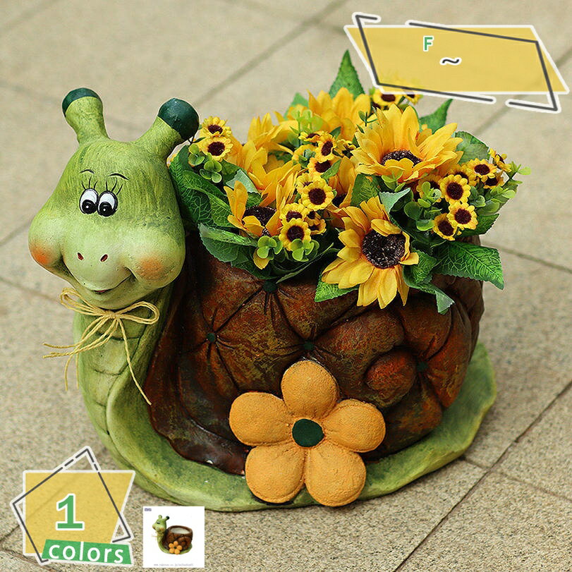 メイン素材：酸化マグネシウム1、「庭のオブジェ置物 大型」カタツムリの彫像は、ガーデニング DIYやミニ チュアガーデン の造園に適しています。DIY ガーデニング が楽しい!一年中センスよく美しい小さな庭づくり。。（植物は商品には含まれま...