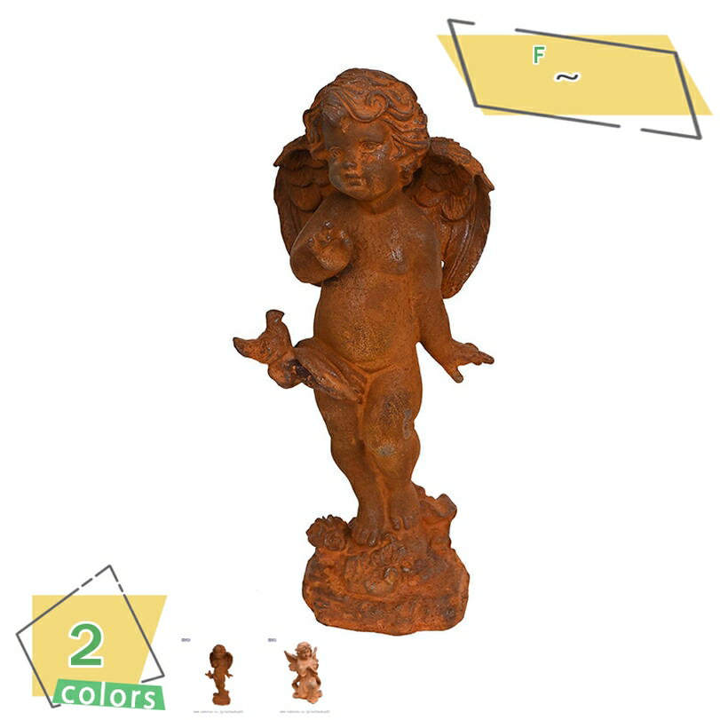 メイン素材：鉄1.天使の置物（単品）2.見るだけで癒される：優しく微笑む天使の置物は見ているだけでも癒される素敵な置物です。3.広い用途：インテリア、ガーデニング、風水など、様々な用途でご利用いただけます。4.撮影道具やスケッチにも：彫刻と...