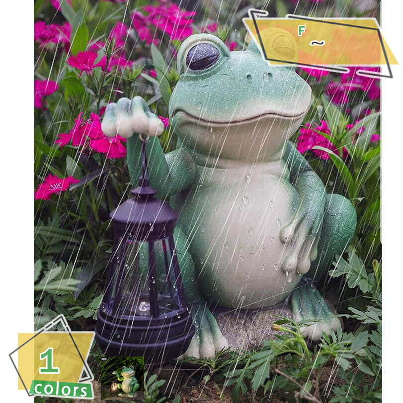 メイン素材：レジン【ガーデン装飾品】このチャーミングな像は、夜になると芝生や庭を照らし、日が落ちて空が暗くなると暖かい光を放ちます。昼間の太陽光を吸収し、太陽エネルギーで夜を照らす芝生のオーナメントです。【高品質の素材】本製品は高品質の樹脂...