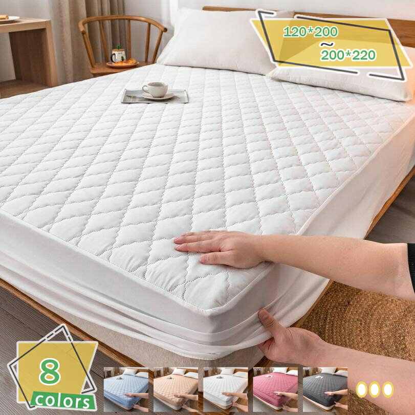 メイン素材：ポリエステル【商品情報】敷きパッドのみ販売、枕カバーは含まれていません。セミダブルサイズ：約120*200、 クイーンサイズ：約150*200cm、 キングサイズ：約180*200、200*220；【柔らかい素材】ベッドパッドは...