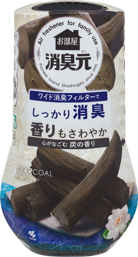 区分　住居関連品 商品名　お部屋の消臭元 心がなごむ炭の香り 400ml※製品画像とお届けする製品のデザインが異なる場合がございます。