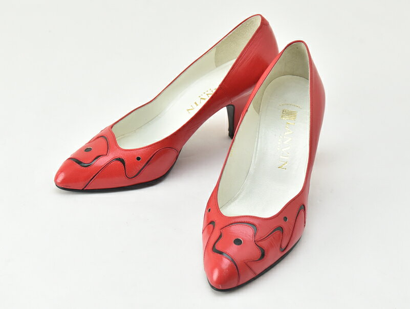 ランバン　LANVIN　LANVIN パンプス　41/2　日本サイズ23，5cm　レディース　かかと上部にタグ用の穴が一ヶ所あります　古い商品になります　【中古】 4　2/1　日本サイズ23，5cm 中古ABランク レザー こちらは質屋が出...