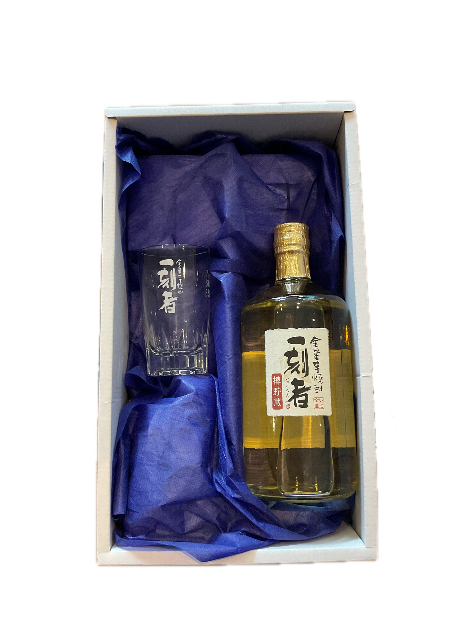 全量芋焼酎　一刻者　樽貯蔵　グラスセット　720ml　25度　父の日　母の日　贈り物　プレゼント グラス付きギフトセット 5