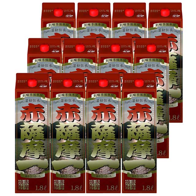 商品詳細 ■商品番号 229244 ■商品種別 芋焼酎 ■内容量 1800ml×12本 ■アルコール度数 25度 ■麹菌 黒麹 ■蒸留方法 常圧蒸留 ■メーカー 若松酒造 ■原材料 芋・米麹 コメント 新鮮な鹿児島県産のさつまいもを黒麹で丹...