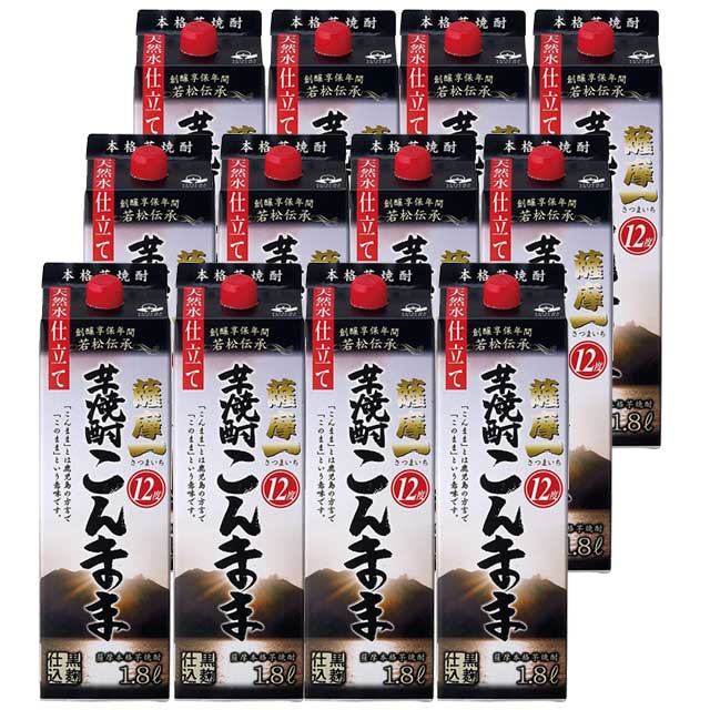 商品詳細 ■商品番号 229246 ■商品種別 芋焼酎 ■内容量 1800ml×12本 ■アルコール度数 12度 ■麹菌 黒麹 ■蒸留方法 常圧蒸留 ■メーカー 若松酒造 ■原材料 芋・米麹 コメント 清冽な天然水（軟水）で前割りされた「薩...