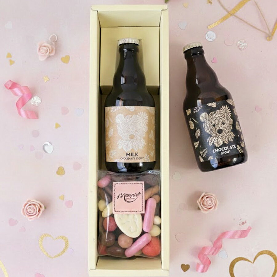 日本の元祖チョコビールを贈る。 ラベルのクマに一目惚れ。見た目も味も、大人可愛いバレンタイン！ 【2026 バレンタイン】選べるベアレンビール＆マシューチョコ チョコレートが入っていないのに、なぜ？ ベアレンの「チョコレートスタウト」は、イ...