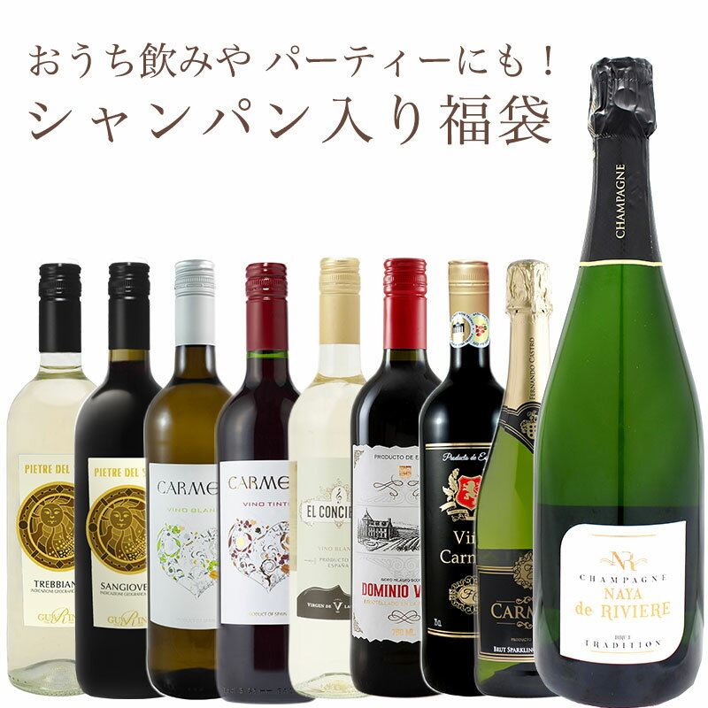 商品紹介 名称 [送料無料]シャンパン入り『暮らすグルメのワイン福袋』ワイン9本入り 商品詳細 当店のソムリエ厳選！ 美味しさ、品質ともに、当店が自信をもっておすすめするワイン福袋です。 シャンパン1本が必ず入る、大変お得なセット！ ワイン...