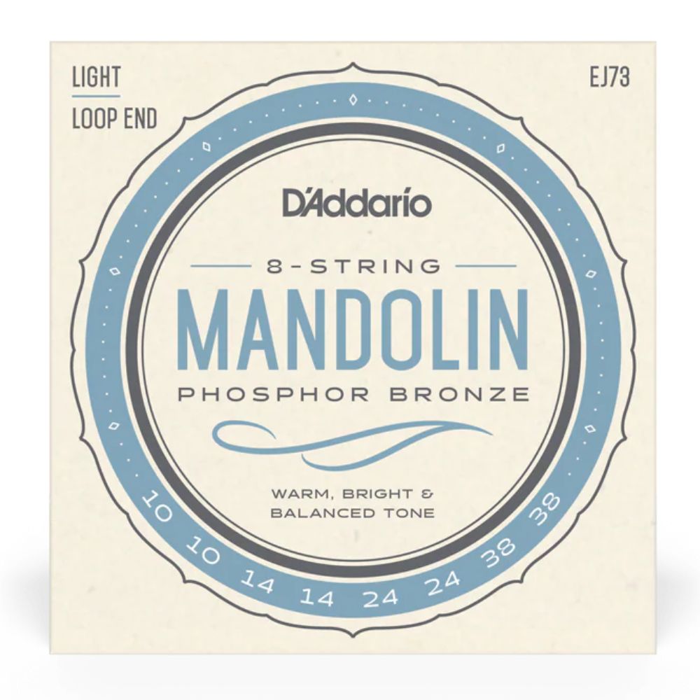 D'Addario マンドリン弦 フォスファーブロンズ Light EJ73 Set Mandolin Phosphor Bronze Light 10-38ゲージ: Plain Steel .010/.010, 014/.014, Pho...