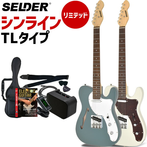 ホロウボディ(空洞構造)によるエアー感のある音色が特徴のシンラインTLタイプ。軽量なため取り回しがよく、長時間の演奏でも負担になりづらい仕様です。また、本モデルは軽いタッチで押弦できるミディアムジャンボフレットを採用。ヴィンテージライクなf...