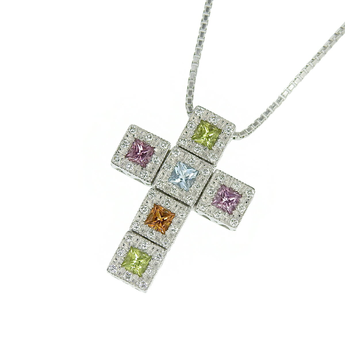 商品説明 商品番号25060055 ブランド名ゾッカイ Zoccai 商品名クロスデザイン 天然マルチストーン 天然ダイア ペンダント 型番- サイズ長さ:~45cm(フリーアジャスター) チェーン幅:1.1mm モチーフ:(W)19.4×...