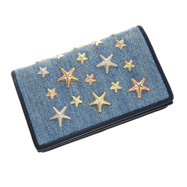■詳細情報ブランドジミーチュウ商品タイプバッグ・財布・小物ランクBサイズW:10.5×H:6.5×D:2色青■当店の程度説明■コメントジミーチュウ　名刺入れジミーチュウの名刺入れのご紹介です!大きさの異なる星型のスタッズがお洒落!開閉はスナ...