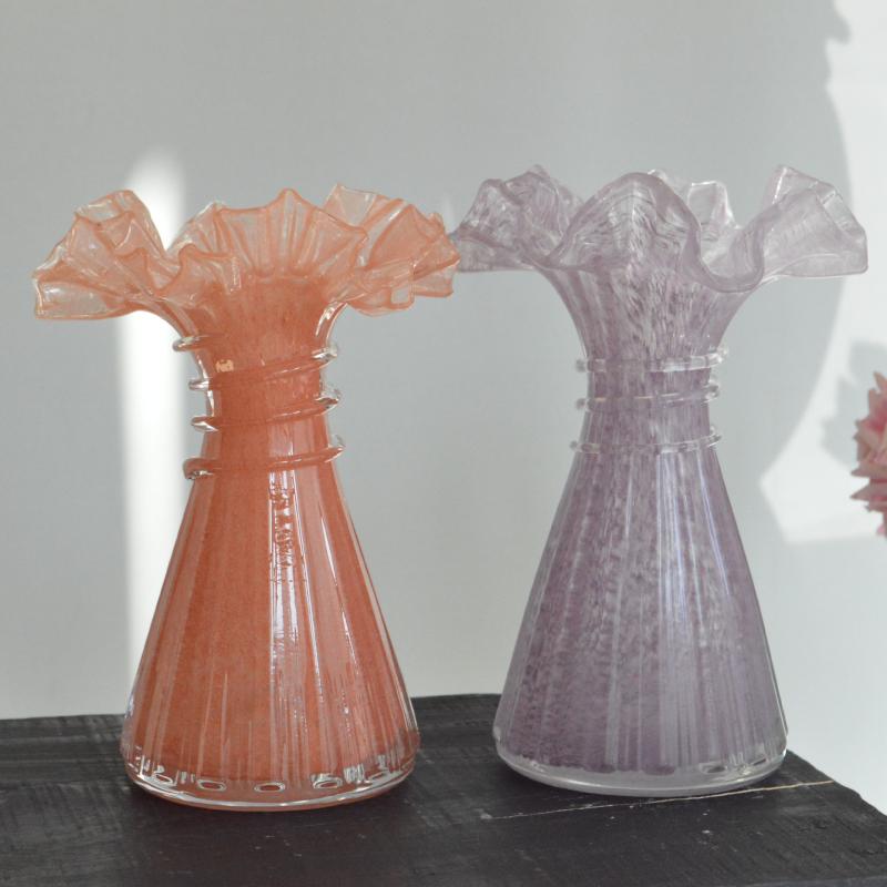 花瓶 ガラス 花器 インテリア雑貨 ピ A:ピンクスカート B:黄色スカート C:オレンジスカート D:白スカート E:水色スカート(パール) F:紫スカート