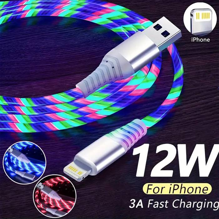 品番:カラー:ネオン、ブルー、レッドサイズ:長さ1m素材:アルミ合金、TPE、LEDライト数量:1本商品説明:光るライトニングケーブル1mタイプです。通電時に光が流れるケーブルで、毎日の充電を幻想的に演出!最大5V/3Aで急速充電可能高速デ...