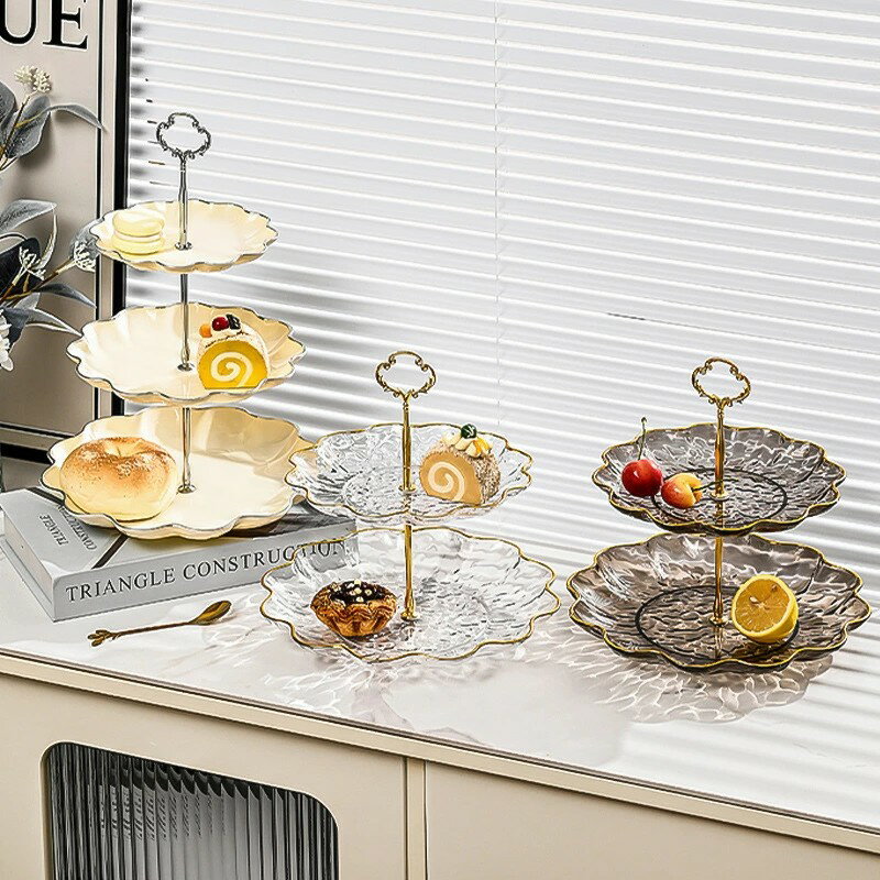 【商品コード】：y813708 【カラー】 透明、クリーム、ブラック 透明【2段】、クリーム【2段】、ブラック【2段】、透明【3段】、クリーム【3段】、ブラック【3段】 原産国 : 中国 【この商品について】 【優良食品級材料 ケーキスタン...