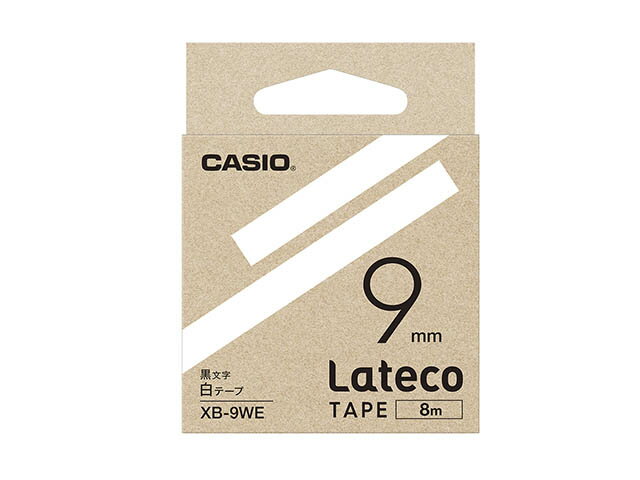 Latecoテープ 白に黒文字。8M巻 9mm幅。＜基本情報＞商品コード(JAN・EAN・UPC-A)4549526700644メーカー型番XB-9WE商品名称カシオラベルプリンターラテコテープ商品愛称ラテコ(Lateco)発売年月日201...