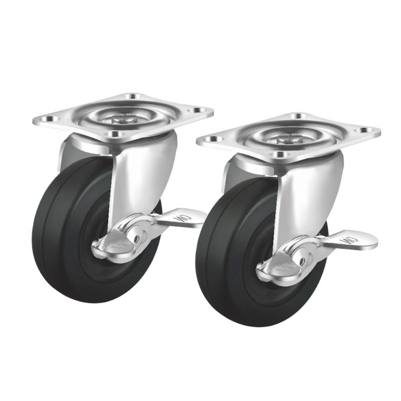 商品詳細汎用キャスター用ゴム車輪、プレート式ストッパー付き自在車キャスター。75mm径 2個セット（フリーストッパー付き）ゴム製。特長●互換性の高い汎用キャスターで、規格に合う台車用キャスターとして、交換対応が可能です。●車輪径が75mmで...