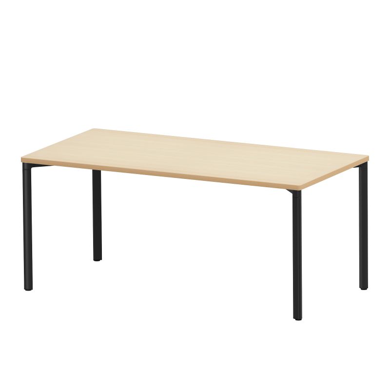 商品詳細作業・設置場所に合わせて選べる4本脚タイプの高耐荷重平机。幅160×奥行き80×高さ70cm。薄い木目＋ブラック。特長●設置場所や設置機器、用途に合わせて20種類のサイズ、4種類の天板柄から選べるシンプルなデザインのデスクシリーズで...