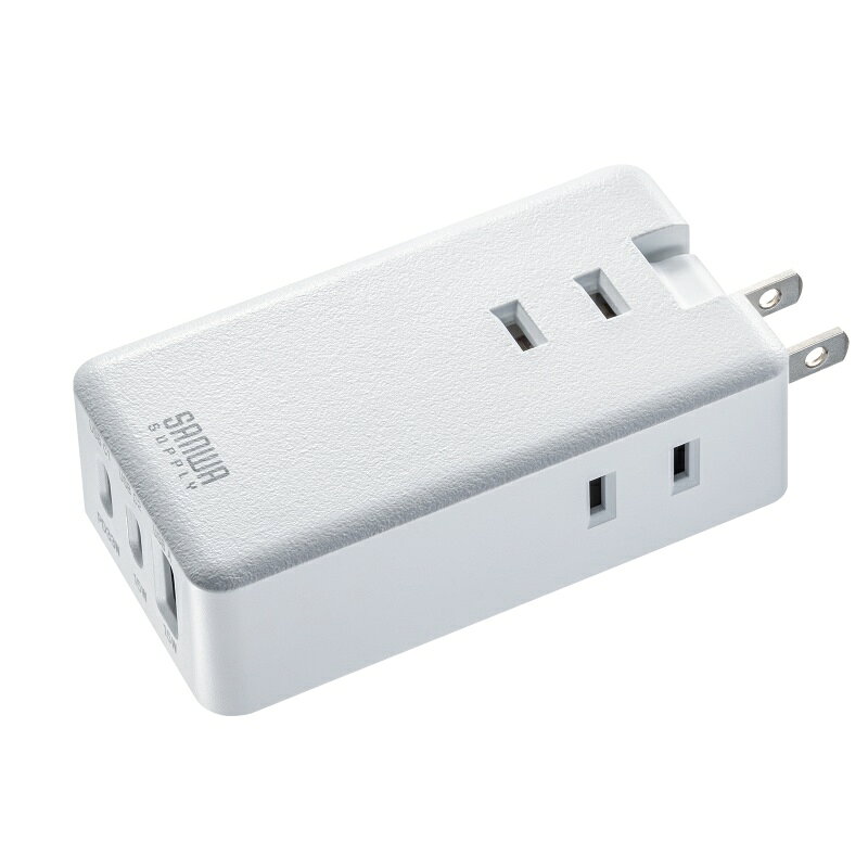 商品詳細外出先やデスク周りで複数機器をすっきり充電したい方に。コンパクト設計でスマホやノートPCも高速充電できる便利なモバイルタップ。ホワイト。特長●AC3個口に加え、USB Type-C×2とUSB-A×1を搭載し、最大6台の機器を同時に...