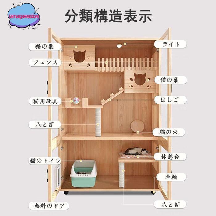 ★大切な猫ちゃんの運動不足&ampストレス軽減★商品は通気性が良く、保温効果あり！★簡単に洗濯可能！汚れたら洗いが簡単可能なので、いつも清潔に保てます。★素材：天然木★カラー：ホワイト、原木色、グレー、ピンク★外部サイズ（約）CM：(1)：...