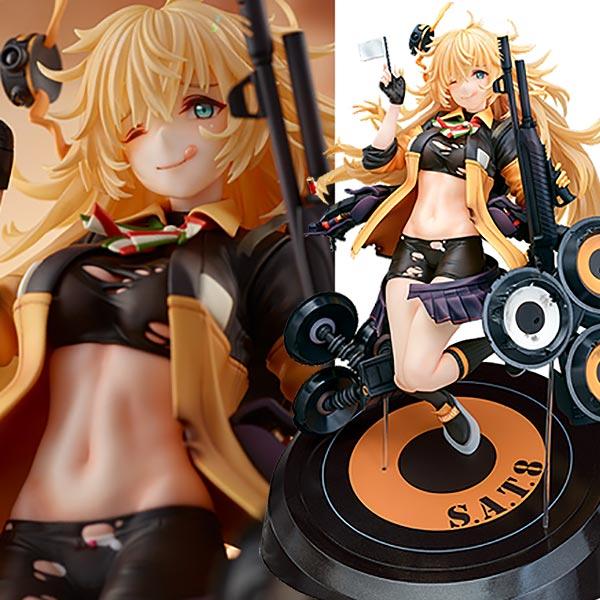 「あらら、ボロボロになっちゃいました。さすがに降参です」 大人気スマホゲーム『ドールズフロントライン』からショットガンの人形「S.A.T.8」を1/7スケールフィギュア化。 大きなダメージを負った際の姿にて立体化しました。 白旗を挙げつつも...