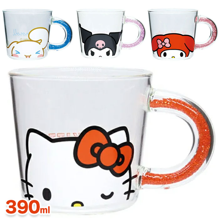 サンリオキャラクターの、ビーズインハンドルマグカップが入荷しました。 コップの部分にはキャラクターのお顔がプリントされており、 名前の通り、持ち手部分にキラキラのビーズが入っています！ 耐熱グラスのため、温かい飲み物にも、冷たい飲み物にもお...