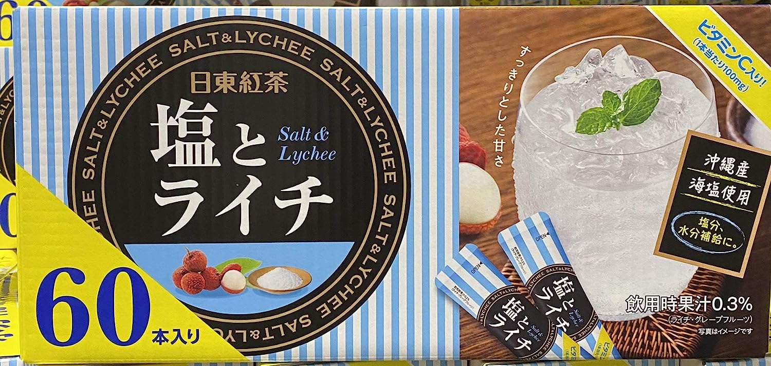口の中に広がる奥深く魅惑的なライチの香りと、沖縄産の海塩をほどよく効かせたさわやかな後味。 涼やかな色合いとすっきりやさしい味わいは、夏の塩分、水分補給におすすめです。 沖縄産海塩使用 1本当たりビタミンC100mg入り スティック1本で1...