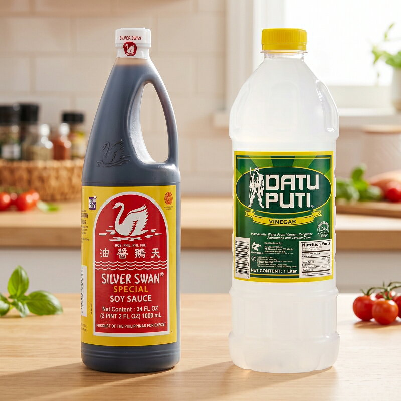 商品説明 名称 醤油・酢セット 商品説明 フィリピン産のシルバースワン ソイソース 1Lと、ダトゥ プティ ホワイトビネガー 1Lのセットです。フィリピン料理に使われる調味料を組み合わせたセット。ソイソースとホワイトビネガーを各1本お届けし...
