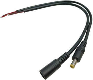 線付きDCコネクタ　18AWG　～300V　オス・メスセット　外径φ3.5mm　コード長250mm　各1本入　＜con-1918＞線付きDCコネクタ　18AWG　～300V　オス・メスセット　外径φ3.5mm　コード長250mm　各1本入　...