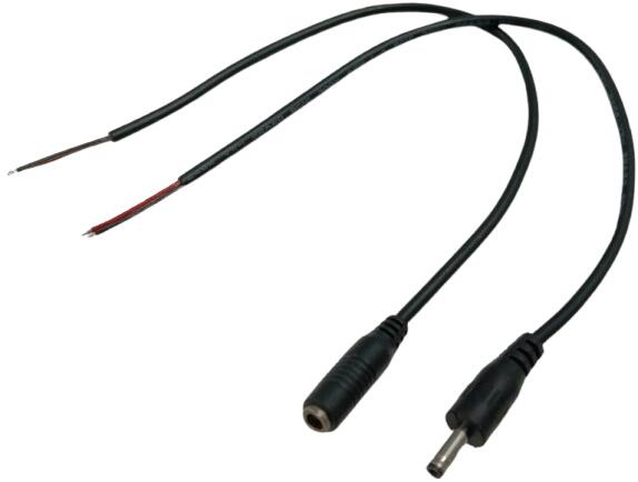 線付きDCコネクタ　オス・メスセット　外径φ3.5mm　コード長250mm　各1本入　＜con-1919＞線付きDCコネクタ　オス・メスセット　外径φ3.5mm　コード長250mm　各1本入　＜con-1919＞