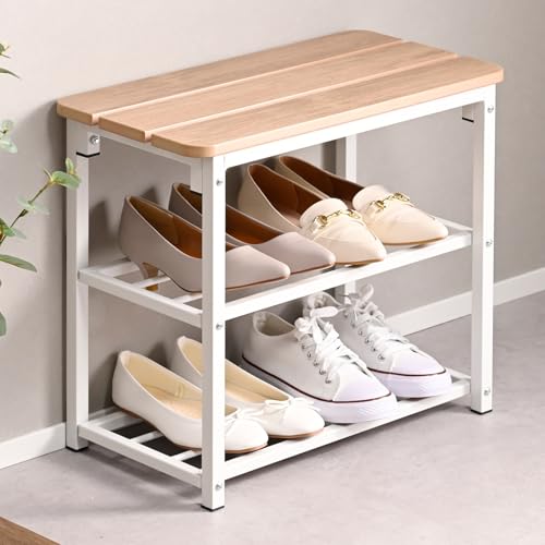 玄関ベンチホワイト/幅50×奥行26×高さ45cm/KGBR-5045(WH)・Color:ホワイトStyle:玄関ベンチ・パッケージ個数:1・【収納付き玄関ベンチ】靴の着脱に便利なラック付き玄関ベンチです。ちょっと腰掛けるのにちょうどいい...