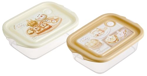 保存容器/-/FCN2W-71752・Color:保存容器・パッケージ個数:1・サイズ：横17.8×縦11.9×高5.5cm・材質：ポリプロピレン、エアーバルブ：シリコーンゴム・原産国：日本柄違いのかわいい容器2個セット。 開閉が簡単なユニ...