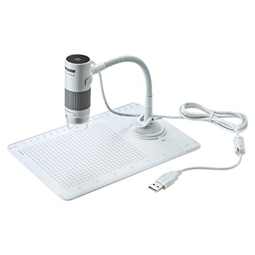 ホワイト/-/LPE-07W・パッケージ個数:1・光学倍率最大250倍まで拡大できるパソコン用USB顕微鏡です。・撮影台を兼ねた専用台座を付属しています。・スタンドのアームは自由自在に曲げることができるフレキシブルアームです。・プリント基板...