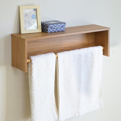 タオルハンガーオーク/幅60×奥行14.5×高さ18.5cm/FWH-1(OAK)・Style:タオルハンガー・パッケージ個数:1・【浮かせる収納】専用ピンで石膏ボードに取り付けられる壁掛け家具です。※板壁や土壁・コンクリート壁には使用でき...