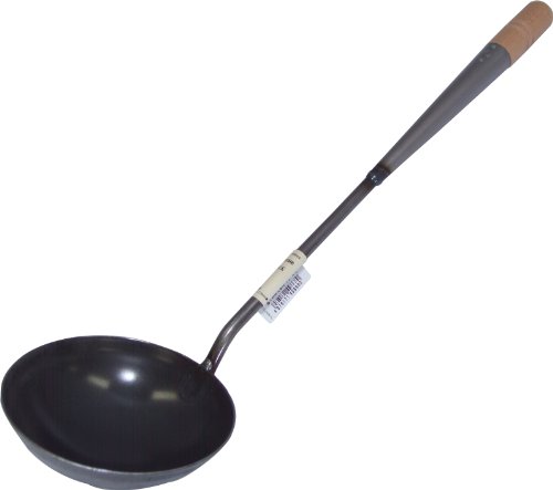 銀色/-/AD-841・PatternName:お玉(大)紐なし・パッケージ個数:1・サイズ:115×75×339mm・本体重量:270g・本体:鉄、木部分:自然木・原産国:日本より ●本体は黒皮鋼板を使用しているため、赤さびを防ぐ