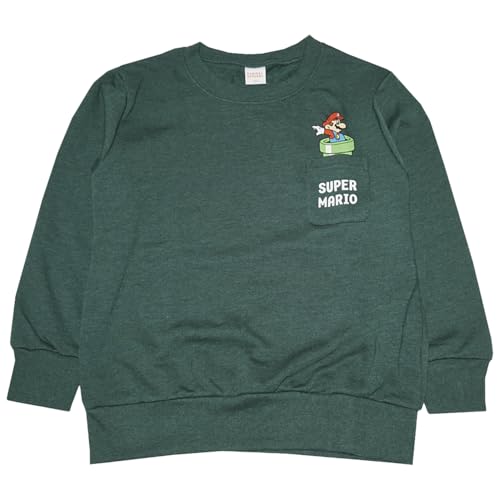 カジュアルグリーン/130/er8929azz-4・Size:130Color:グリーン・秋　冬　アイテム　長袖　スウェットシャツ　キャラクターアイテム　ベビー　キッズ説明 世界中で大人気！『スーパーマリオ』シリーズです。 肌寒い季節にピッ...