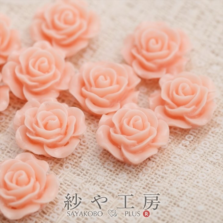 人気のフラワーカボションバラ/薔薇モチーフ手芸用品☆使い方は色々！通し穴（1つ穴）が付いているので、ビーズパーツと合わせてピアスやブレスレット、ネックレスも手作りできちゃいます！1つ穴タイプなのでアクセサリーなどの作り方、使い方の幅が広がり...