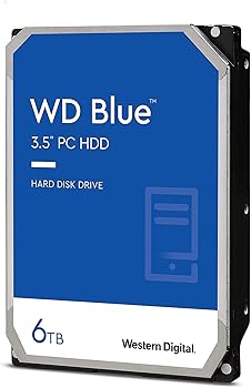 【中古】Western Digital (ウエスタンデジタル) 6TB WD Blue PC 内蔵ハードドライブ HDD - 5400RPM SATA 6Gb/秒 256MBキャッシュ 3.5インチ - WD60EZAZ (リニューアル) ...