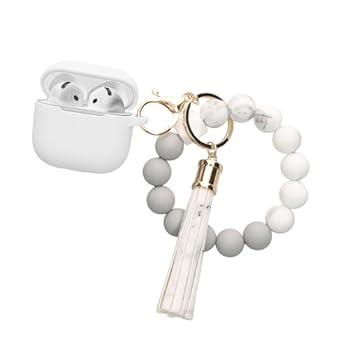 【中古】［非常に良い］kwmobile イヤホンケース Apple Airpods 4対応 ケース - ストラップ付 おしゃれ 保護カバー 耐衝撃 白色/グレー【メーカー名】【メーカー型番】【ブランド名】kwmobile イヤホン・ヘッドホ...