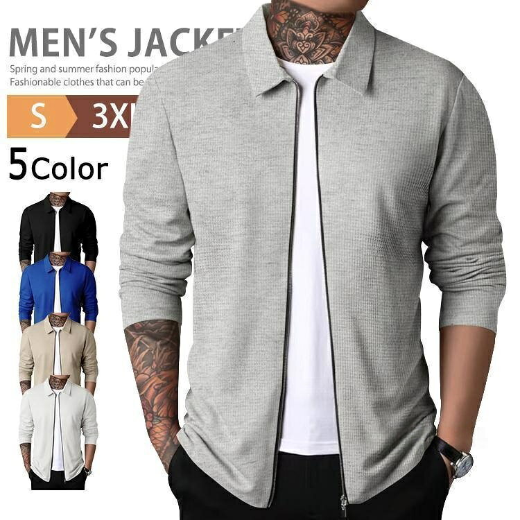 ワ 上 ジャケット ジップ スウェット トップス カーディガン 続々入荷中 白 グレー ベージュ ブルー 黒 S M L XL 2XL 3XL