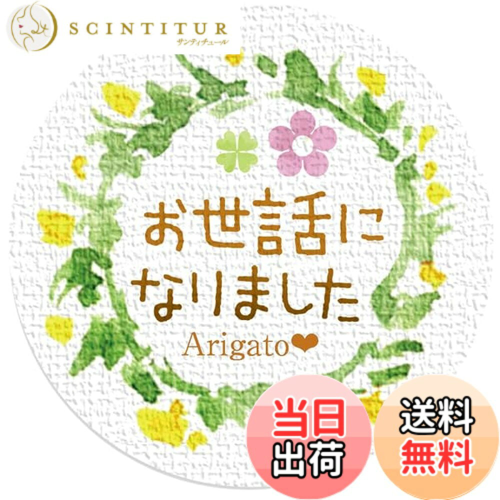 商品情報商品の説明●シールサイズ／ 直径約3.2cm（楕円形） ●シートサイズ／ 約18.4x8.5cm ●材質／ミラーコート紙（背景の凹凸にみえるのは印刷です） ●日本製主な仕様 大切な贈り物に、そっと気持ちを添えられるシールです。水彩風...