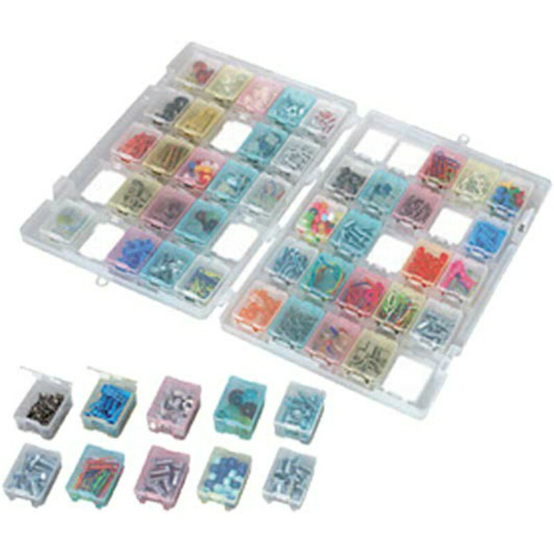 ■詳細：小物パーツなどの収納に最適な極小ケースをフレームにセットして大量収納できます。　 フレームは、収納に便利な吊り下げフック付(切り取り可能)です。 付属品 SP33-MS50 小箱50個付(スケルトンM箱25個・S箱25個)