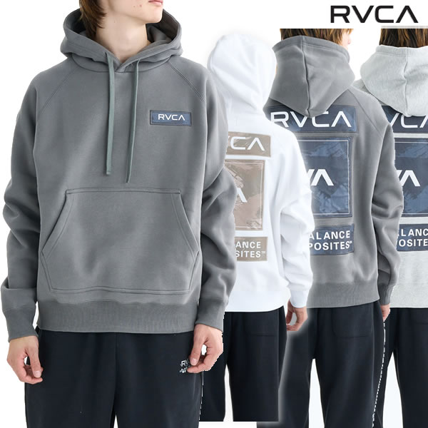 RVCA パーカー BF042011 THREE BOX RVCA HD 定価：　￥11,500 (税抜き) コットンポリエステルの裏起毛テリー素材を使用したプルオーバーフーディー。アイコニックなロゴとパッチを組み合わせた存在感のあるデザイ...