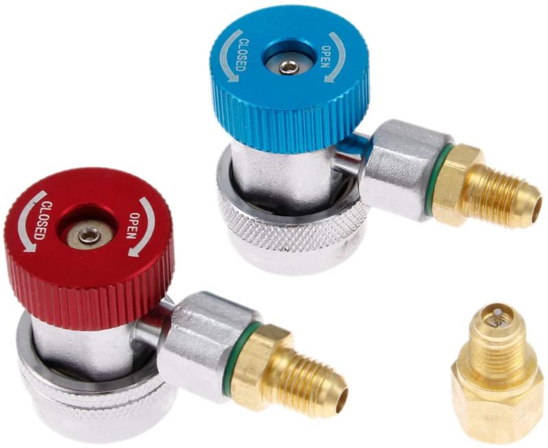 Bowarepro AC R134a アダプター フィッティングクイックカプラー 調整可能 クイックジョイント クイックコネクタ バルブ付 カーエアコン用 変換アダプター 高圧 低圧 1/4 "SAE タンクアダプタAC R134...