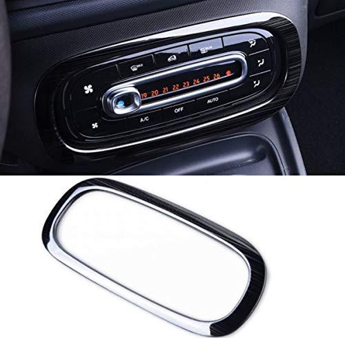 The New Smart Fortwo/Forfour フォーツー/フォーフォー(453型)専用 エアコンスイッチパネルカバー ステンレス製 ブラック販売色：ブラック(ヘアライン仕上げ)The New Smart Fortwo/Forfo...