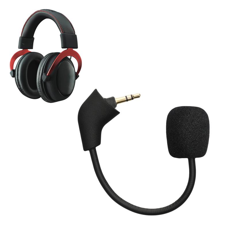 kwmobile Kingston HyperX Cloud/Cloud X/CloudX Core対応 交換用マイク - ゲーミングヘッドセット 取り外し可能 3.5mm 黒色注: お持ちのモデルにご注意ください。第2世代モデルは本製品と...