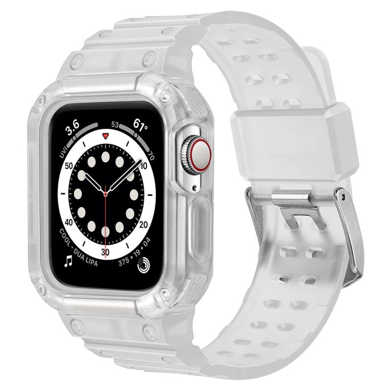 Tasikar スポーツアップルウォッチバンド コンパチブル Apple Watch バンド 41mm 40mm 38mm バンパーケース付き 男性女性頑丈な時計バンド 上げられた保護ケース付き iWatch Series 8/7/SE/6...