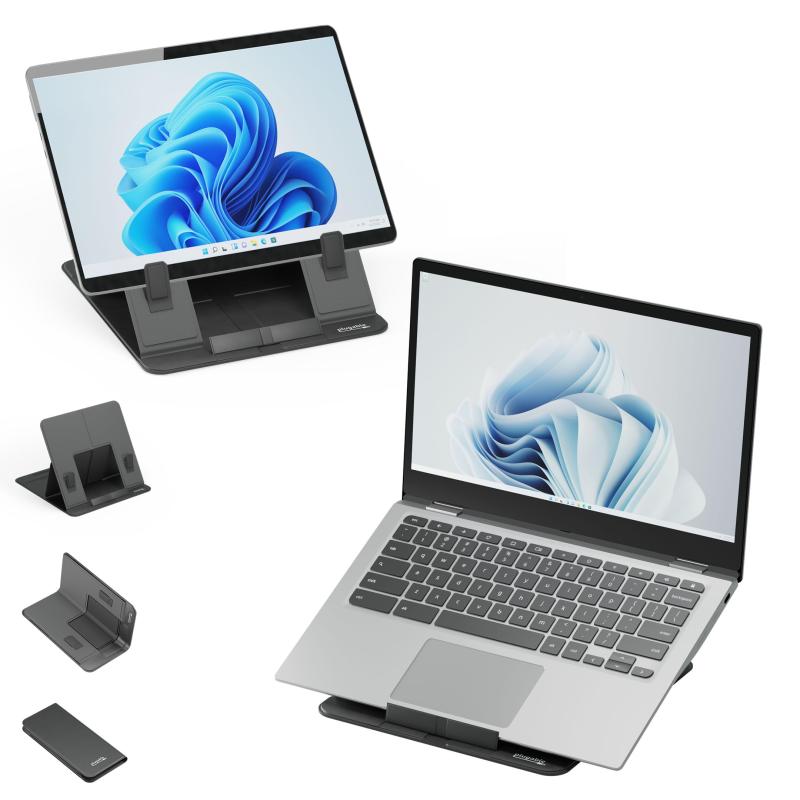 Plugable 折り畳みタブレットホルダー 4 段階の角度に対応 16 インチまでのノート PC タブレット iPad MacBook Pro Windows PC などで使用可能【一目でわかる】TAA準拠のプラグ可能なポータブル折りたた...