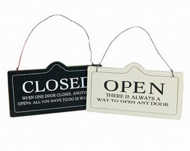 【Honesty Mouth】おしゃれ アンティーク 風 オープン &amp; クローズ (OPEN &amp; CLOSED) 木製 両面 ボード プレート お店 お部屋 カフェ の インテリア 看板 装飾 にサイズ：約20cm×10cm...
