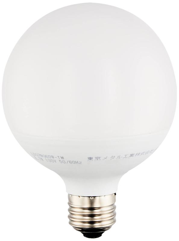東京メタル+LEDランプ+LDG7NG60W-TM+昼白色 LDG7NG60W-TMサイズ:外径9.5cm×高さ12.7cmAC100V 60W相当 口金E26 6.7W ボール形本体重量(kg):0.12