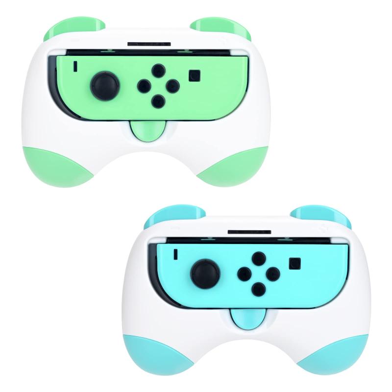 Dlseego Switch/OLED ジョイコングリップセット - Joy-Con ハンドル コントローラー 保護ケース 有機ELモデル対応 耐衝撃 2個 (赤&amp;青)【対応ジョイコン&amp;良い高級材質】Switch 有機ELモ...